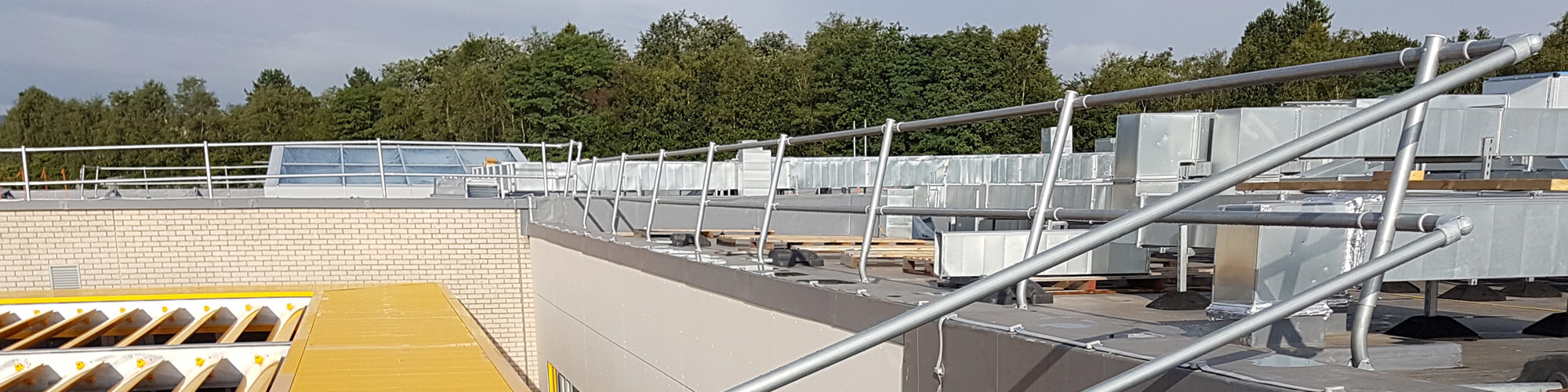 Pentrehafod School Roof Guardrail Project | Ezi Klamp Systems